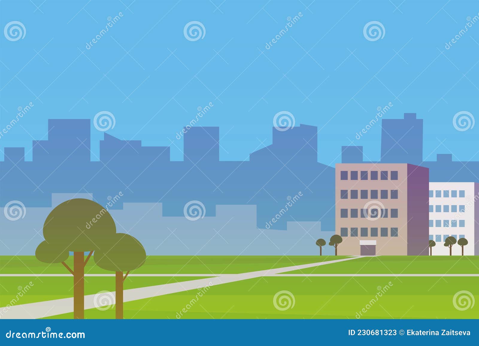 Building Outlines From An Imaginary Cadastral Plan Cartoon Vector ...