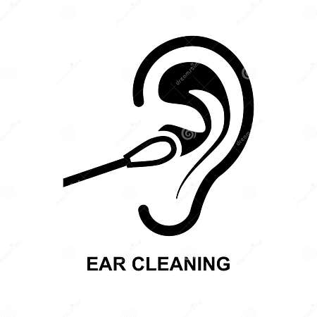 Ear Cleaning Icon, Cotton Swab Sign, Hygiene Routine Concept Stock ...
