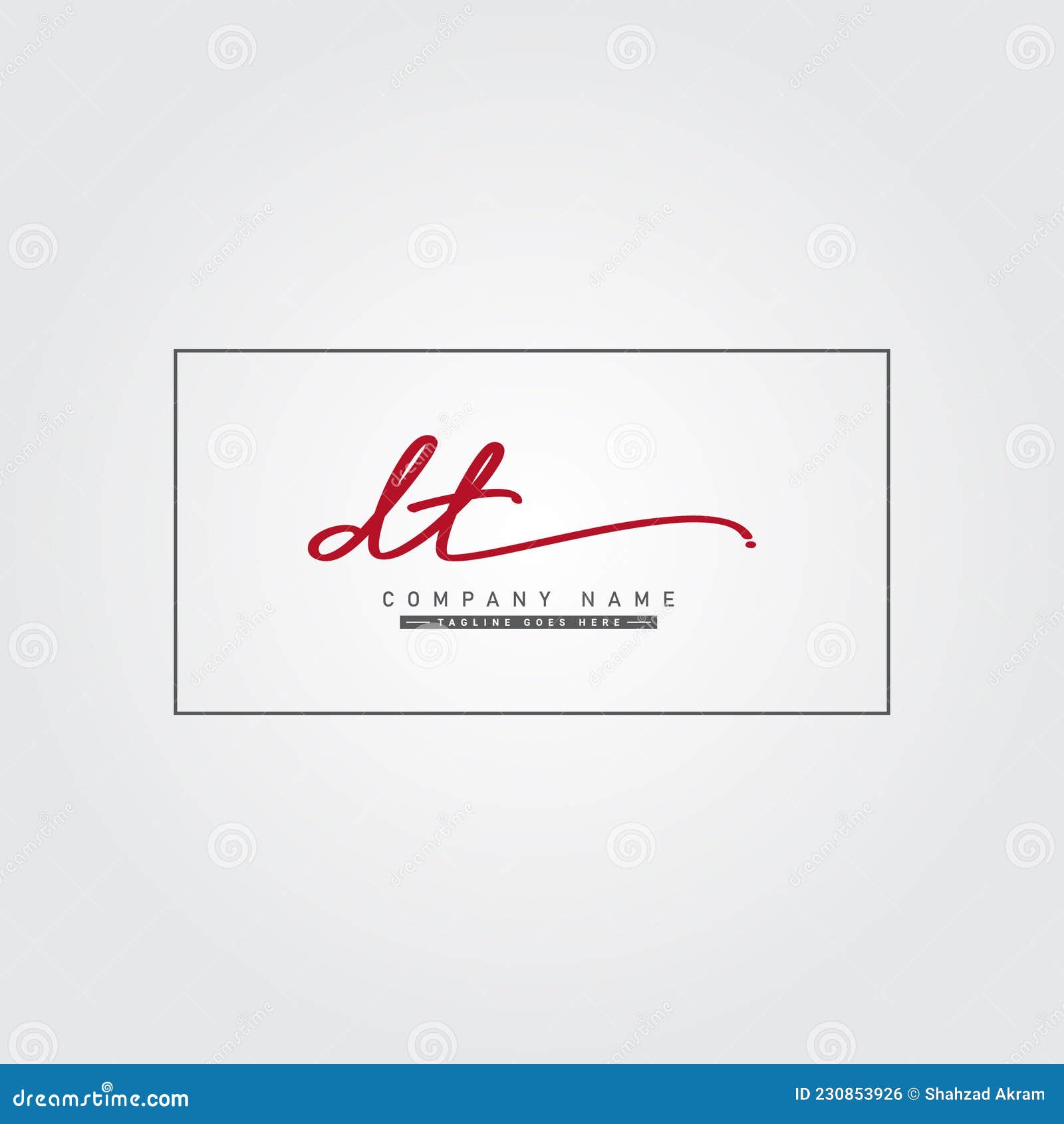 Initial Letter DT Logo - Handwritten Signature Logo for Alphabet D and ...