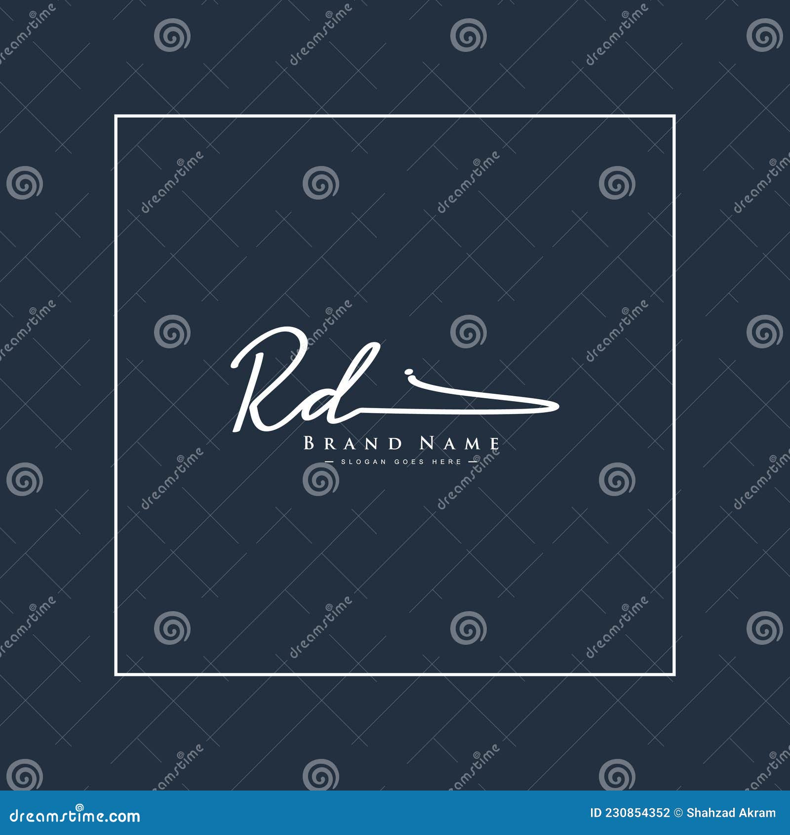 Initial Letter RD Logo - Handwritten Signature Logo for Alphabet R and ...
