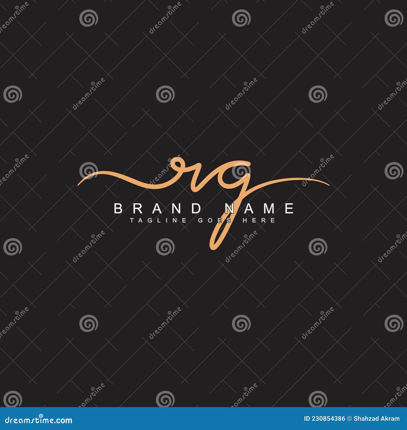 Initial Letter RG Logo - Handwritten Signature Logo for Alphabet R and ...