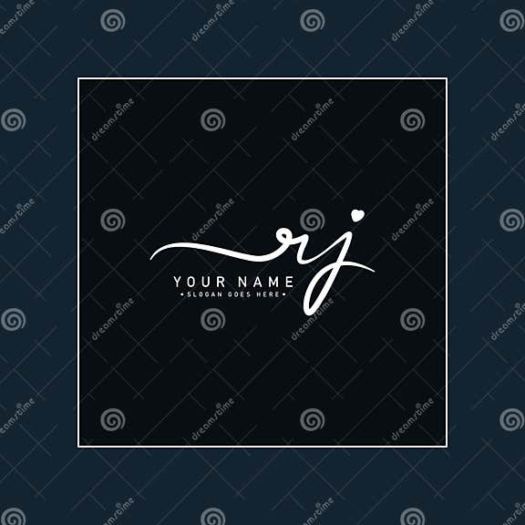 Initial Letter RJ Logo - Handwritten Signature Logo for Alphabet R and ...