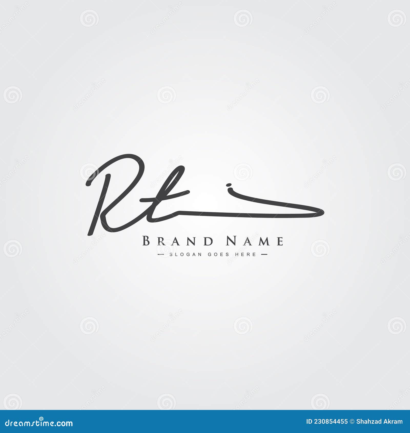 Initial Letter RT Logo - Handwritten Signature Logo for Alphabet R and ...