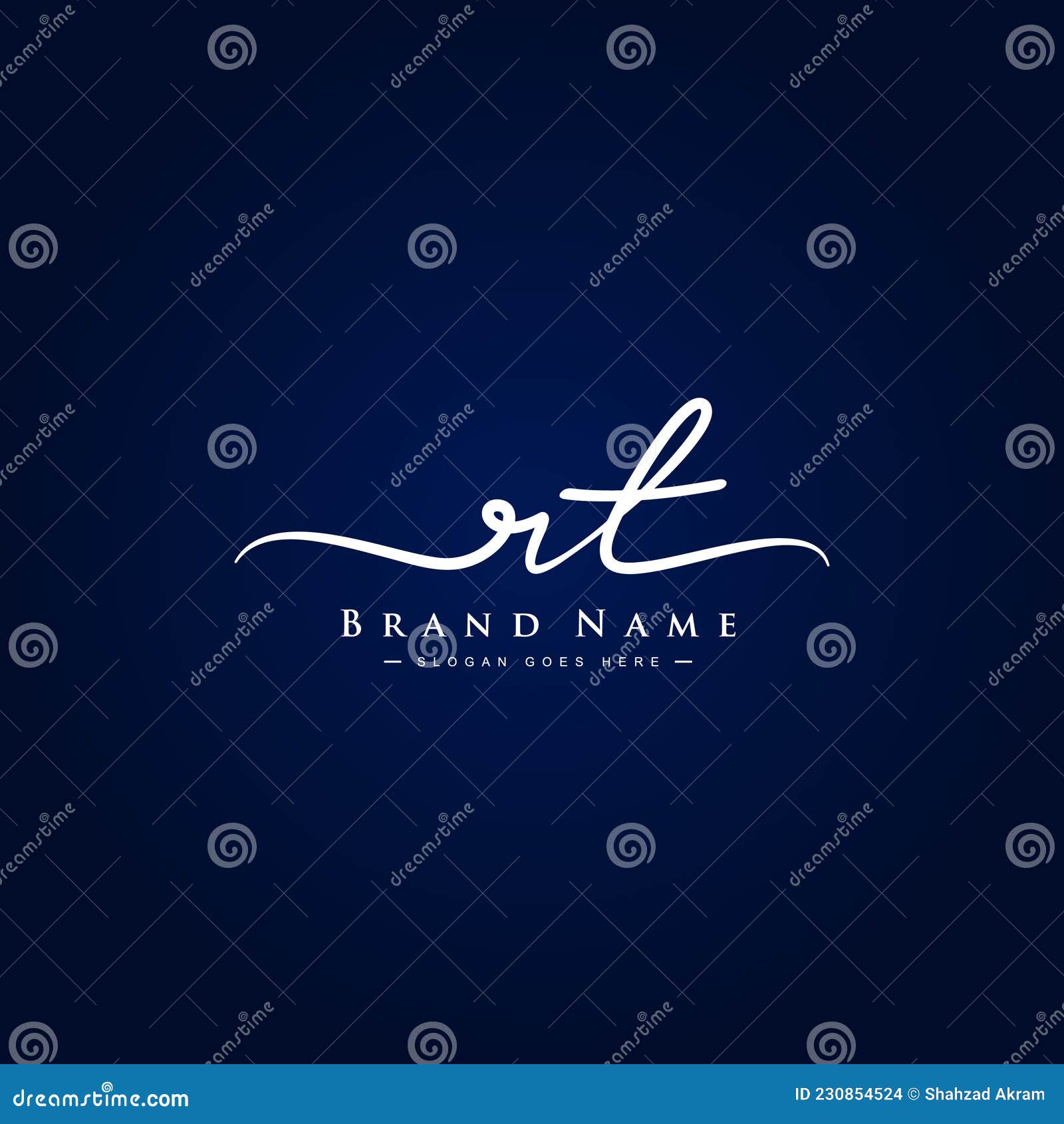 Initial Letter RT Logo - Handwritten Signature Logo for Alphabet R and ...