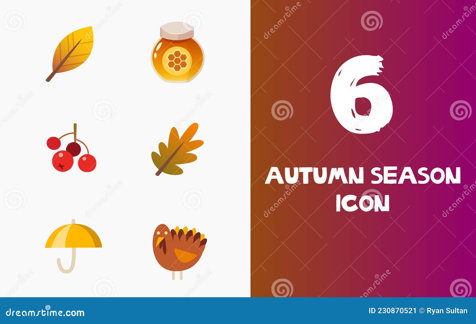 Cute Autumn Season Icon Set 2 Stock Vector - Illustration of logo ...
