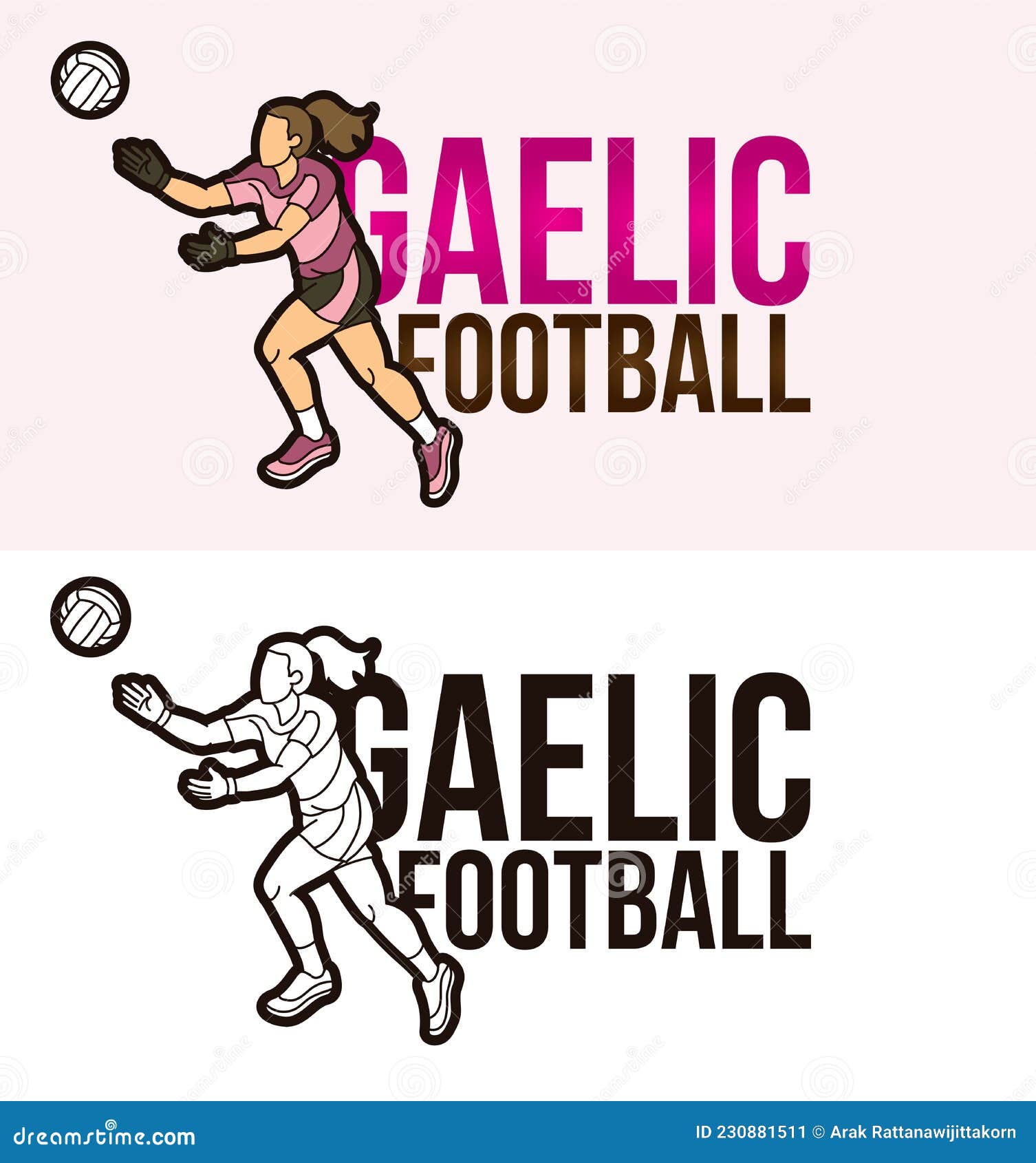 Gaelic Football Man Player Cartoon Sport Graphic Vector | CartoonDealer ...