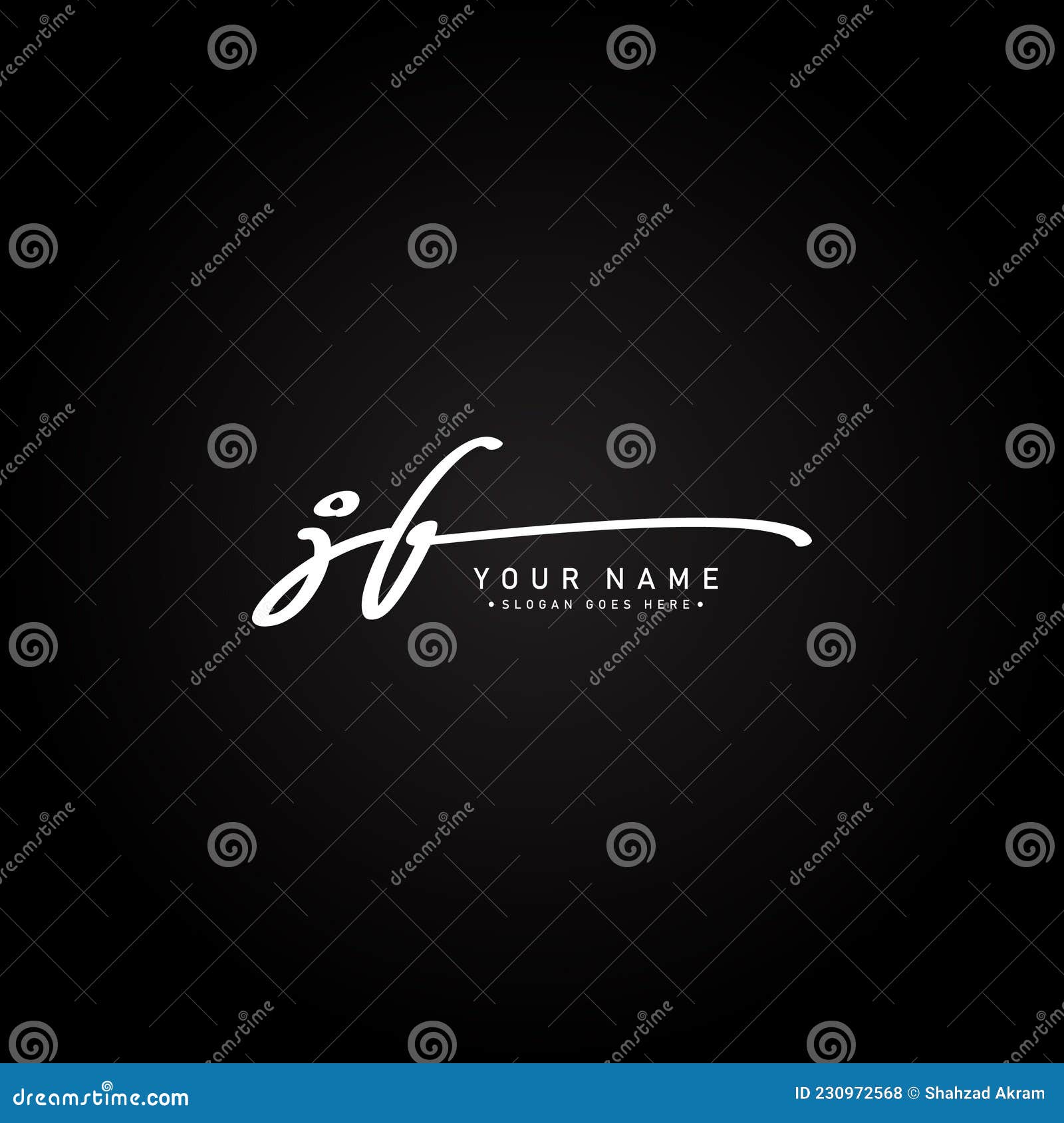 Initial Letter JF Logo - Handwritten Signature Logo for Alphabet J and ...