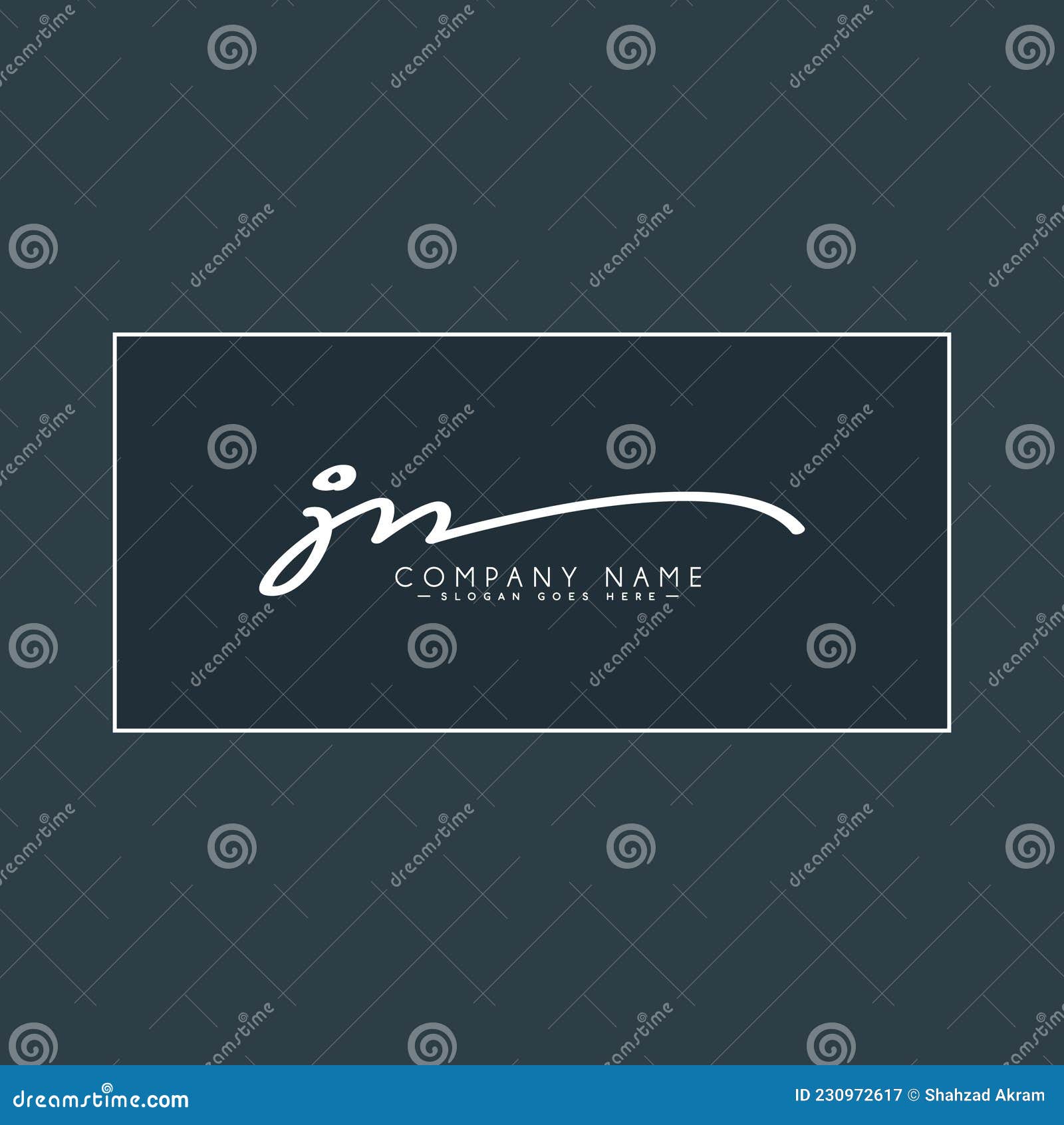 Initial Letter JN Logo - Handwritten Signature Logo for Alphabet J and ...
