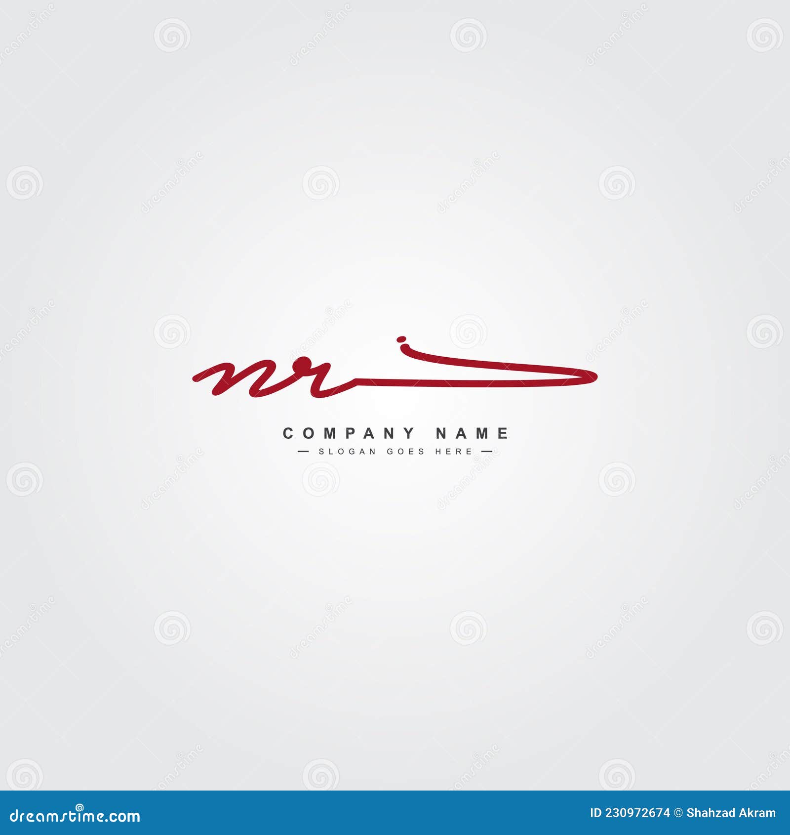 Initial Letter NR Logo - Handwritten Signature Logo for Alphabet N and ...