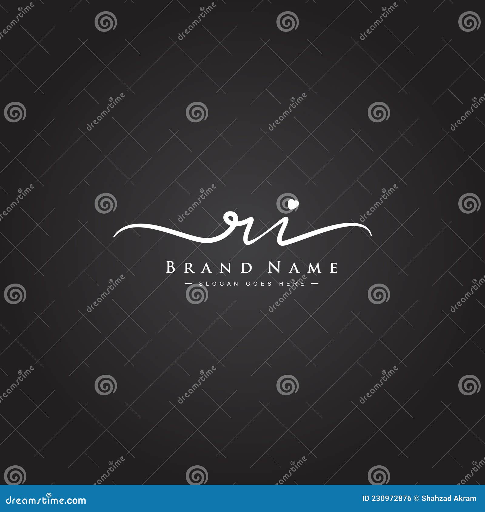 Initial Letter RI Logo - Handwritten Signature Logo for Alphabet R and ...