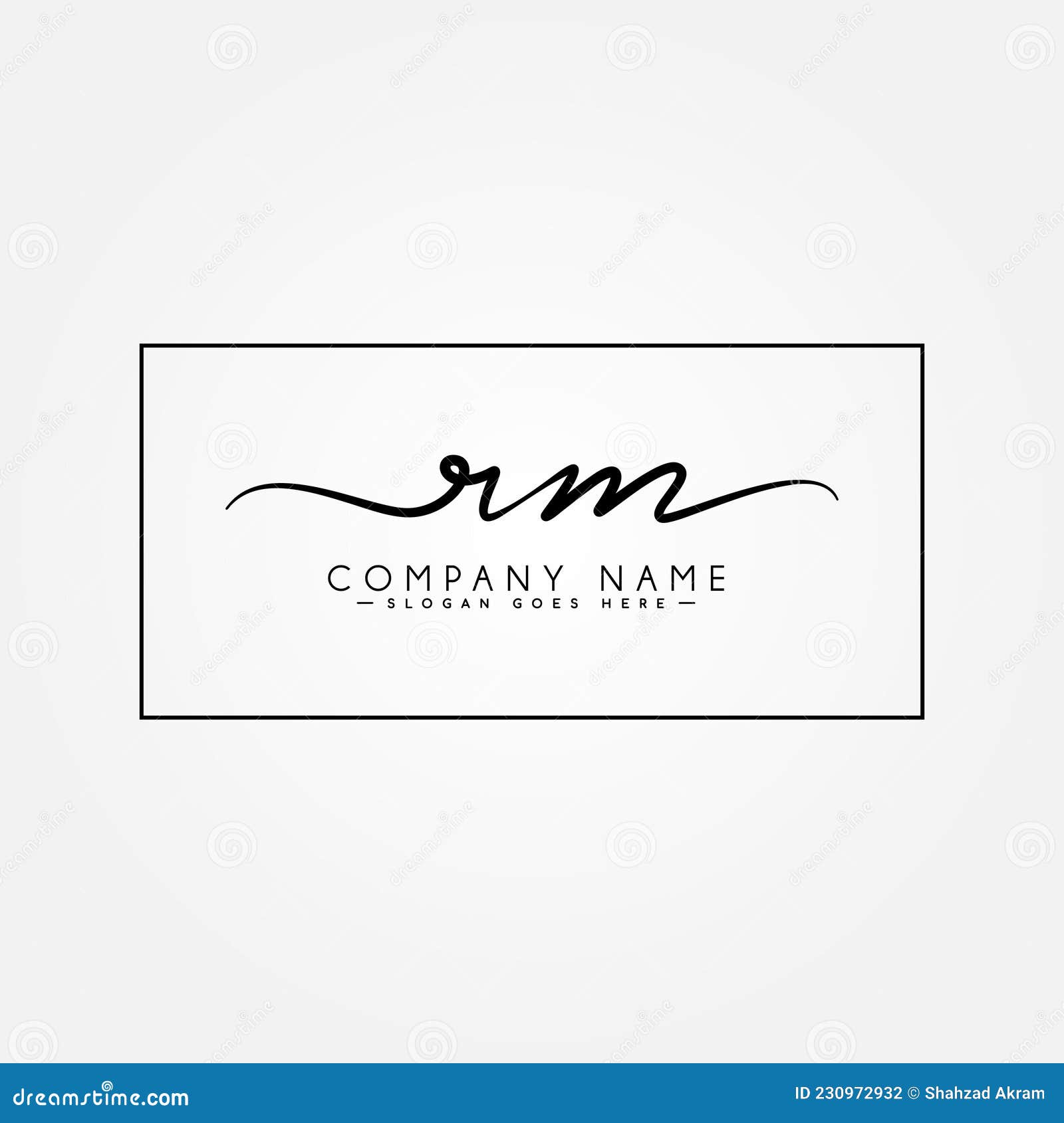 Initial Letter RM Logo - Handwritten Signature Logo for Alphabet R and ...