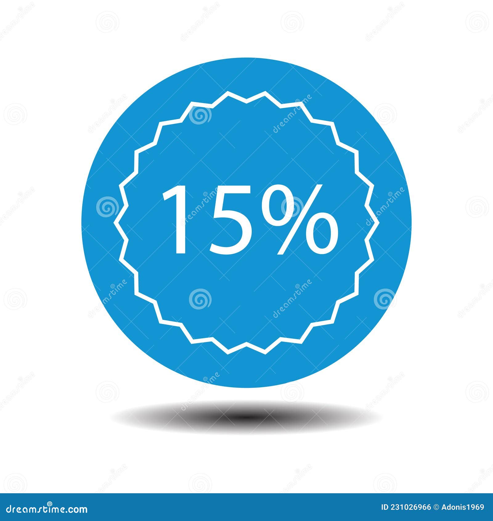 Percent 15 on blue button stock illustration. Illustration of banner ...