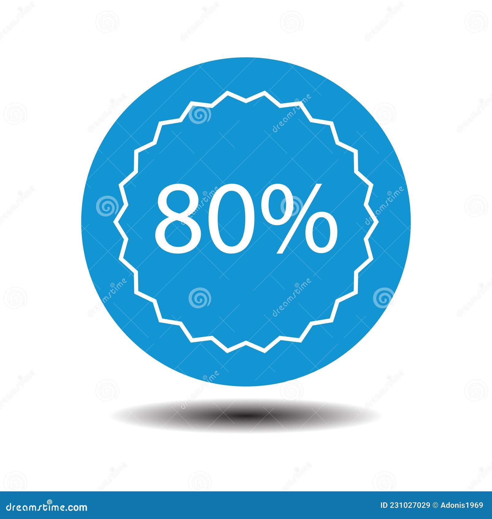 Percent 80 on blue button stock illustration. Illustration of display ...