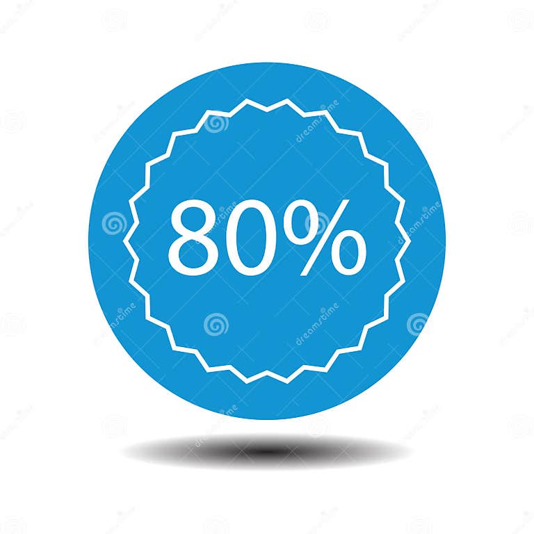 Percent 80 on blue button stock illustration. Illustration of display ...