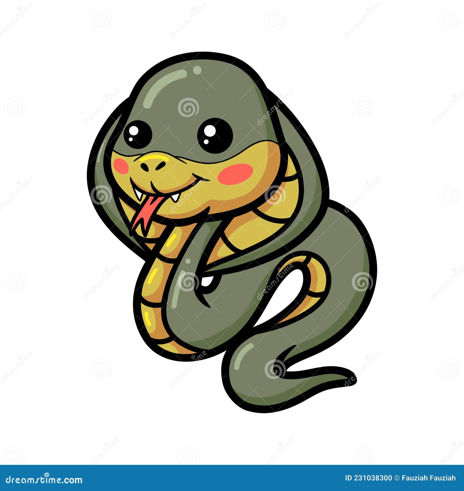 Cute Little Cobra Snake Cartoon Stock Vector - Illustration of cartoon ...