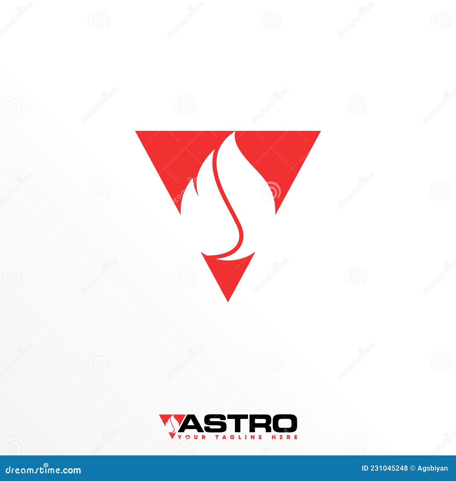 Triangle and Fire Free Logo Vector Stock. Hot Abstract Design Concept ...