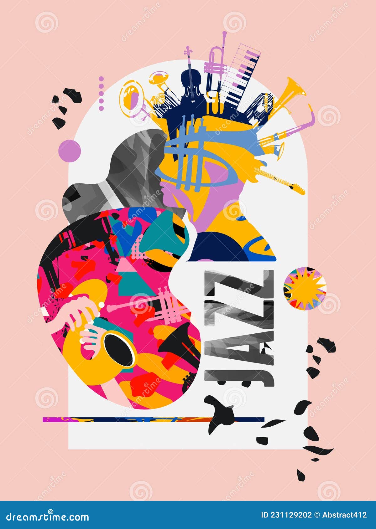 Musical Poster Design with Musical Instruments, Live Concert Events ...