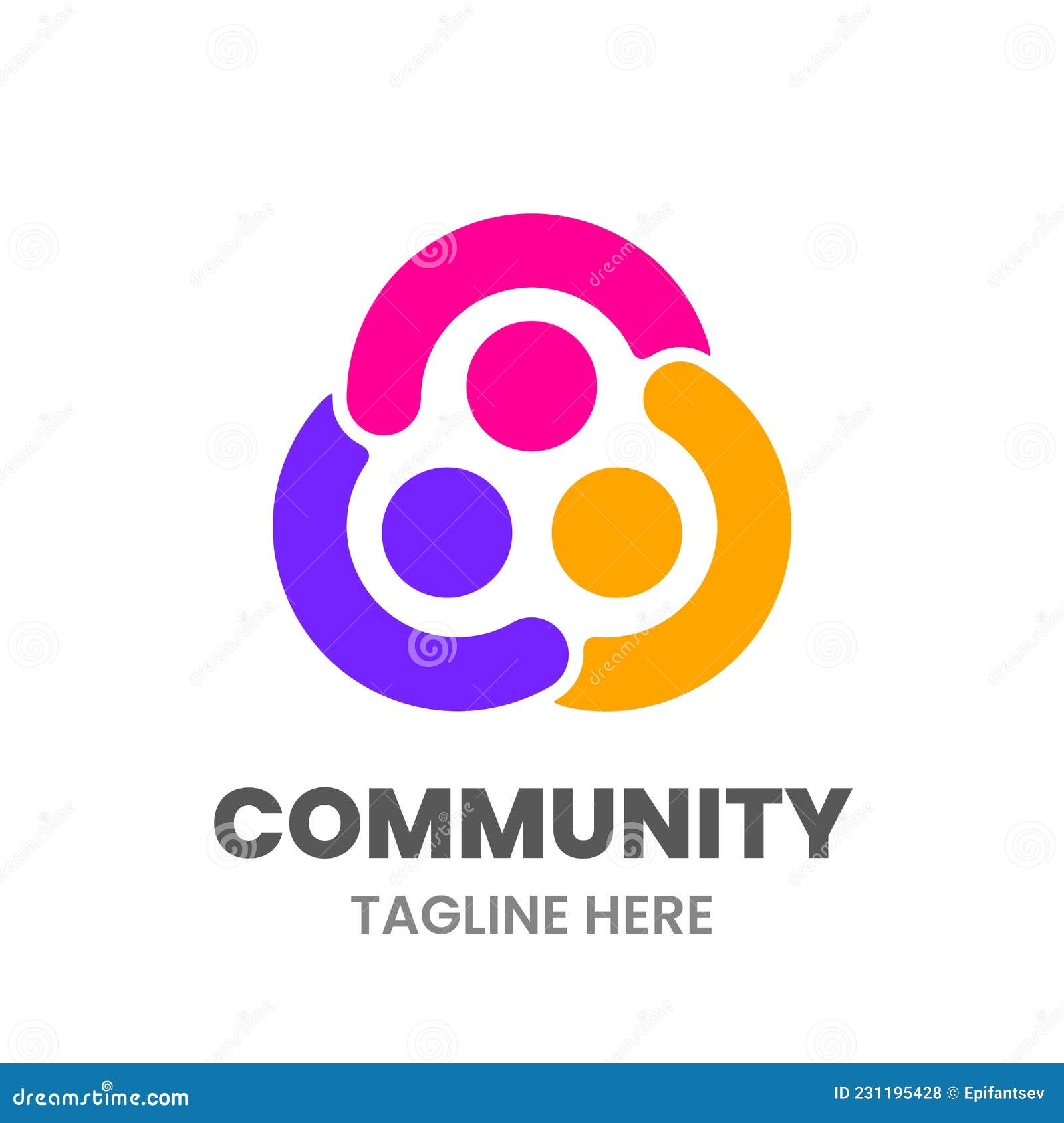 Community Logo Template. Abstract Group of People are Holding Their ...