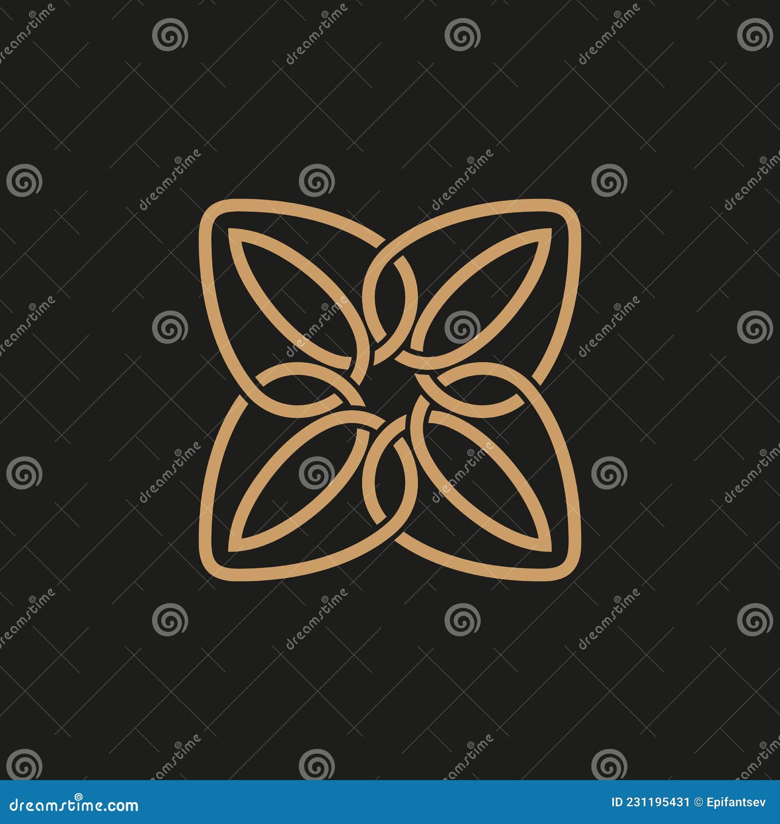 Abstract Flower Monogram Logo Design Template. Stock Vector ...