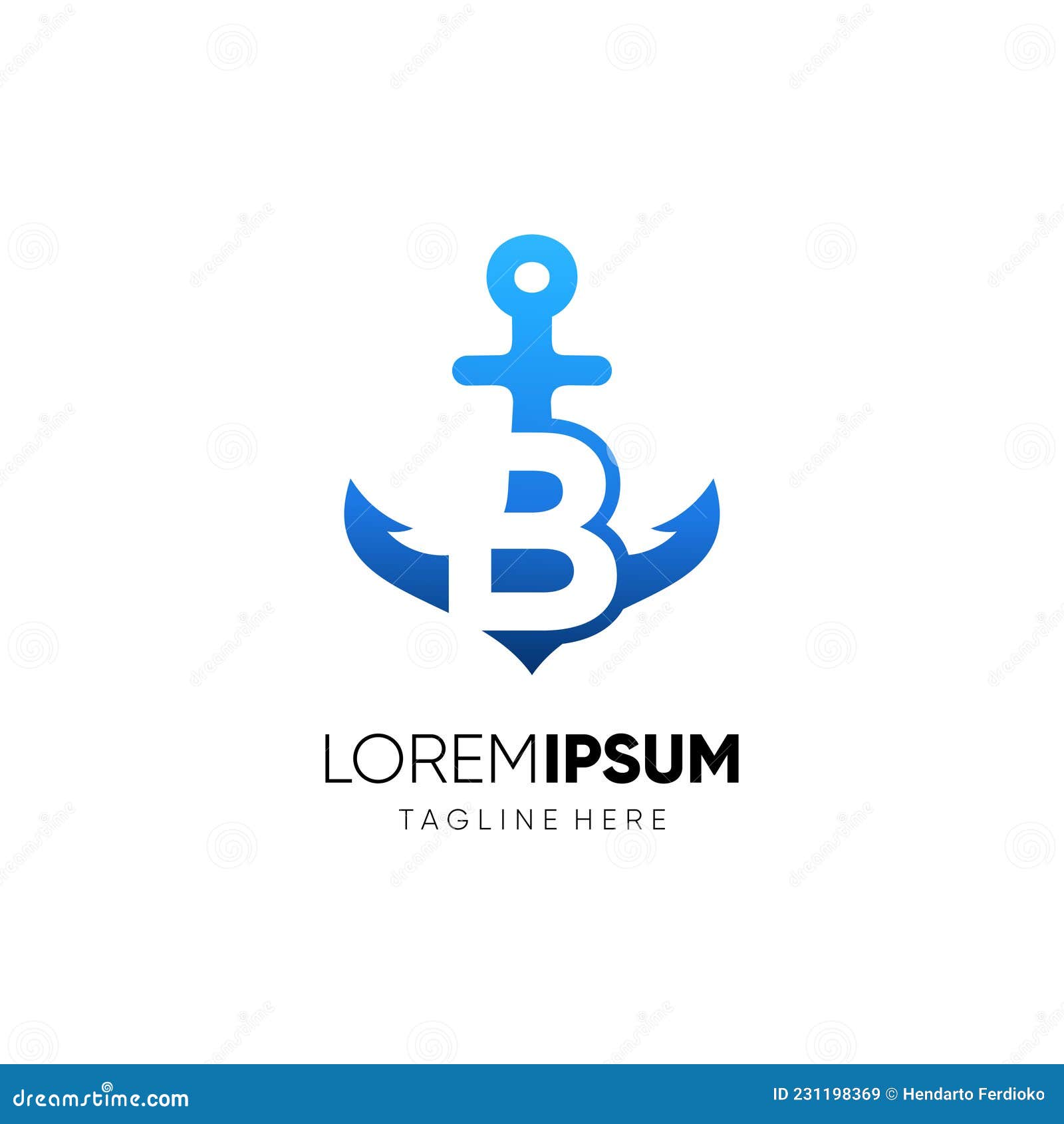 Letter B Anchor Logo Design Vector Icon Graphic Stock Vector ...