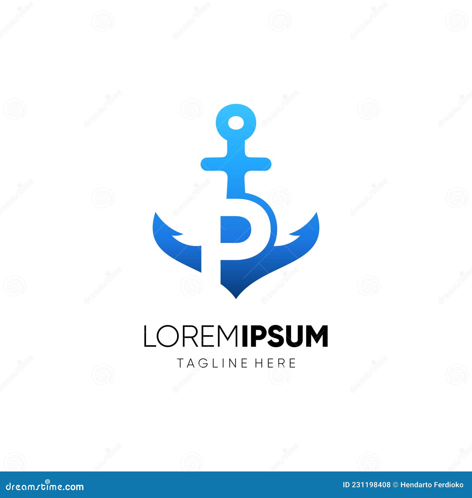 Letter P Anchor Logo Design Vector Icon Graphic Stock Vector ...