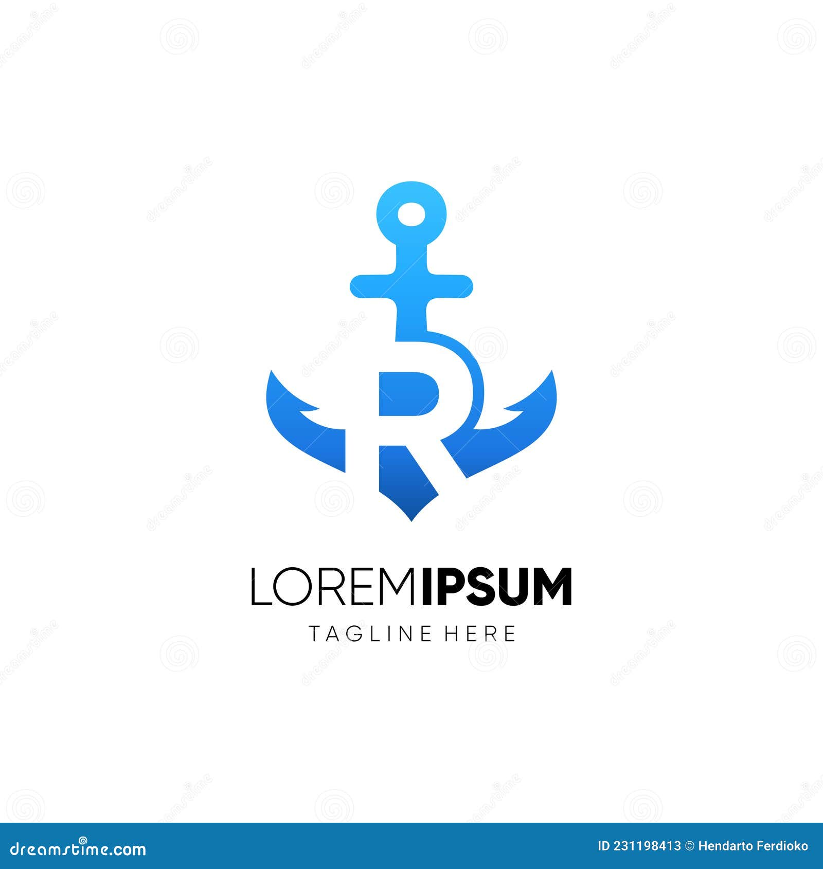 Letter R Anchor Logo Design Vector Icon Graphic Stock Vector ...