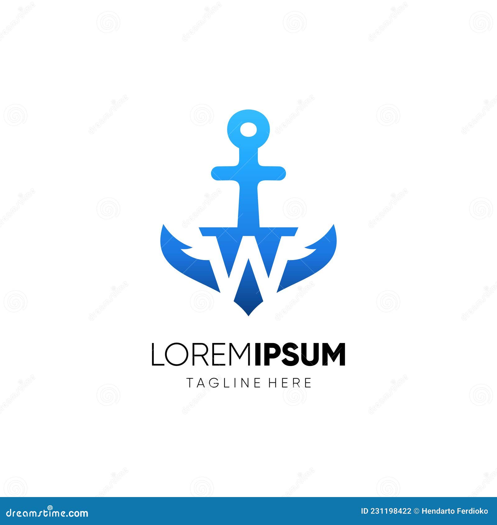 Letter W Anchor Logo Design Vector Icon Graphic Stock Vector ...