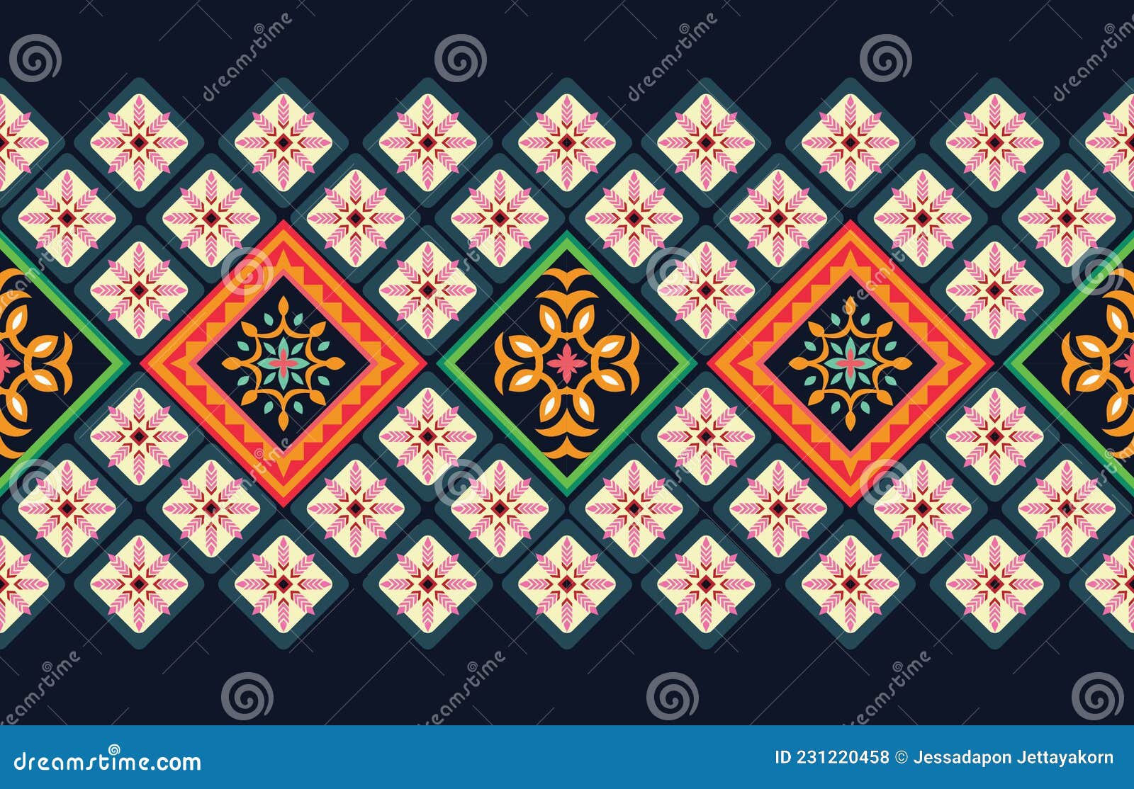 Ikat pattern stock vector. Illustration of ikat, drawing - 231220458
