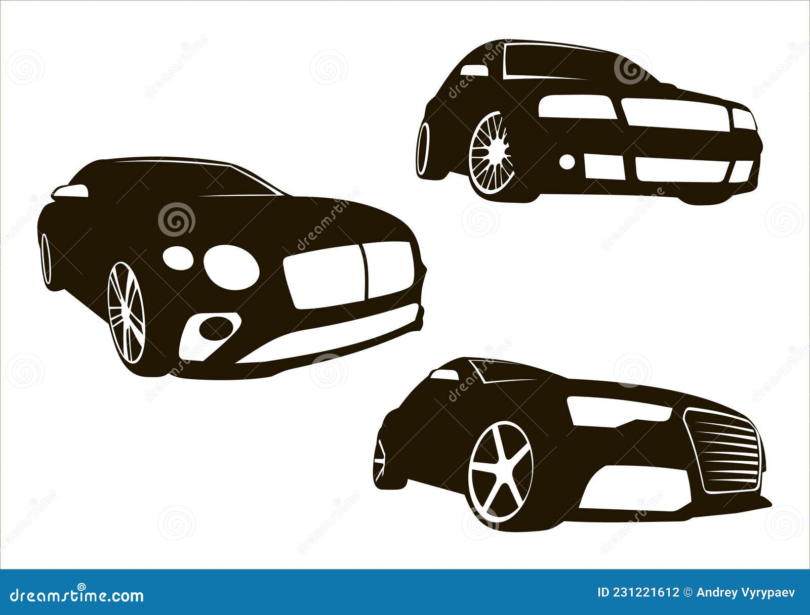 Vector car models stock vector. Illustration of black - 231221612