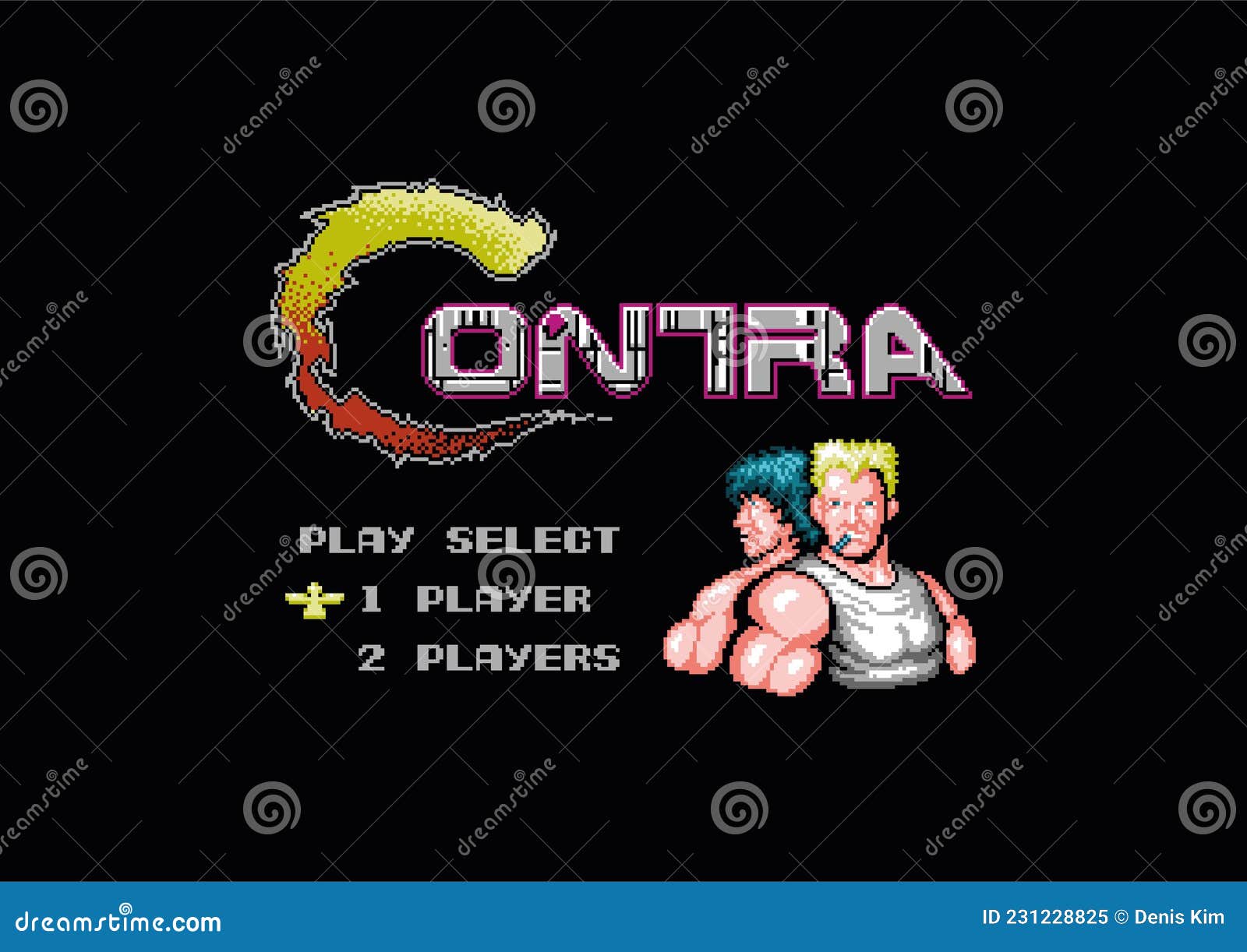 The Main Screen of the Contra Video Game of an 8-bit Game Console ...