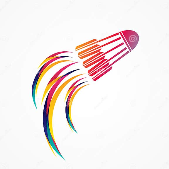 Shuttlecock Icon with Abstract Swoosh. Stock Vector - Illustration of ...