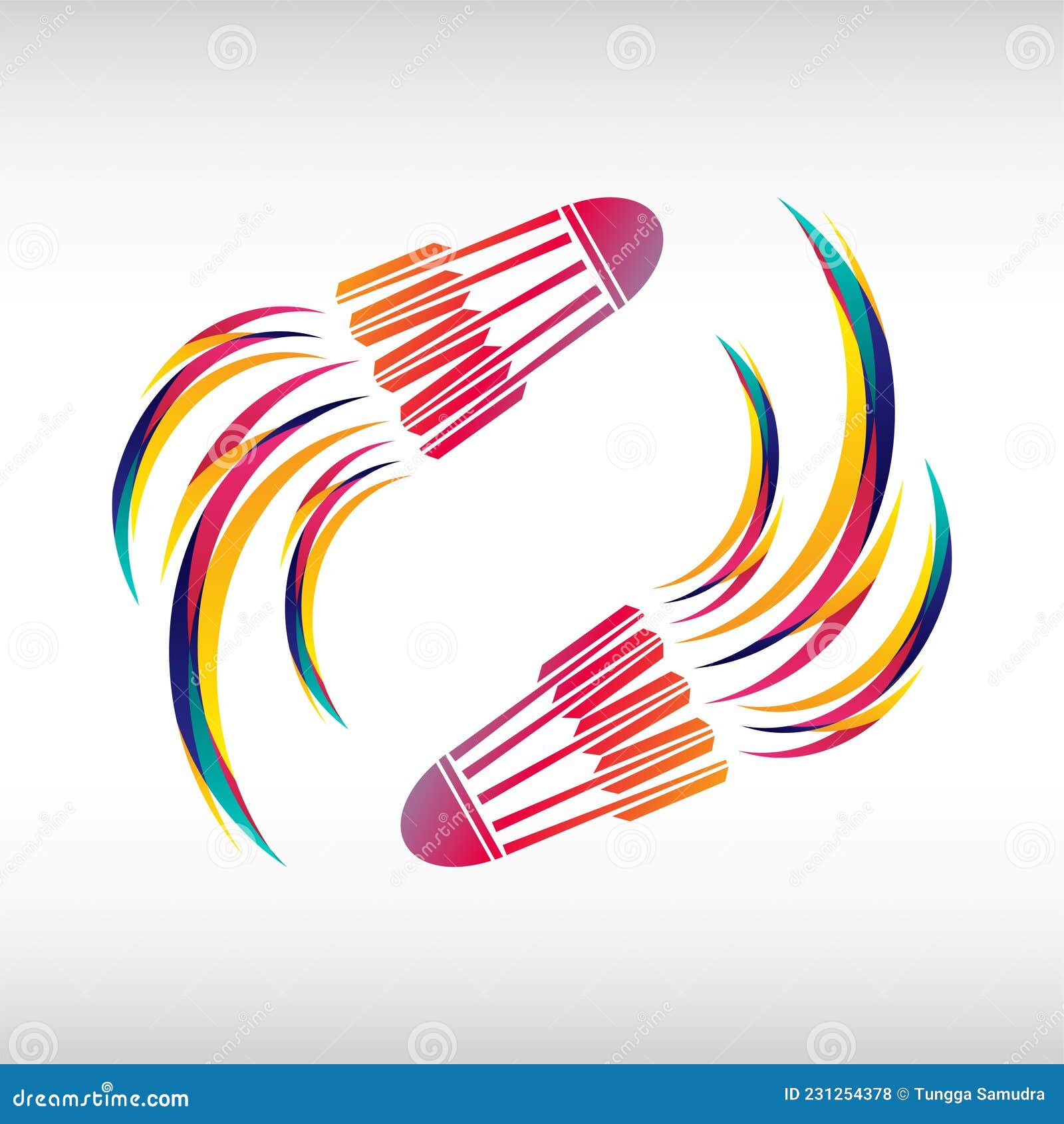Shuttlecock Icon with Abstract Swoosh. Stock Vector - Illustration of ...