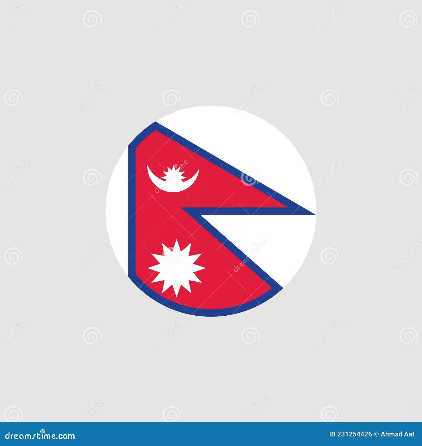 National Nepal Flag, Official Colors and Proportion Correctly. Stock ...