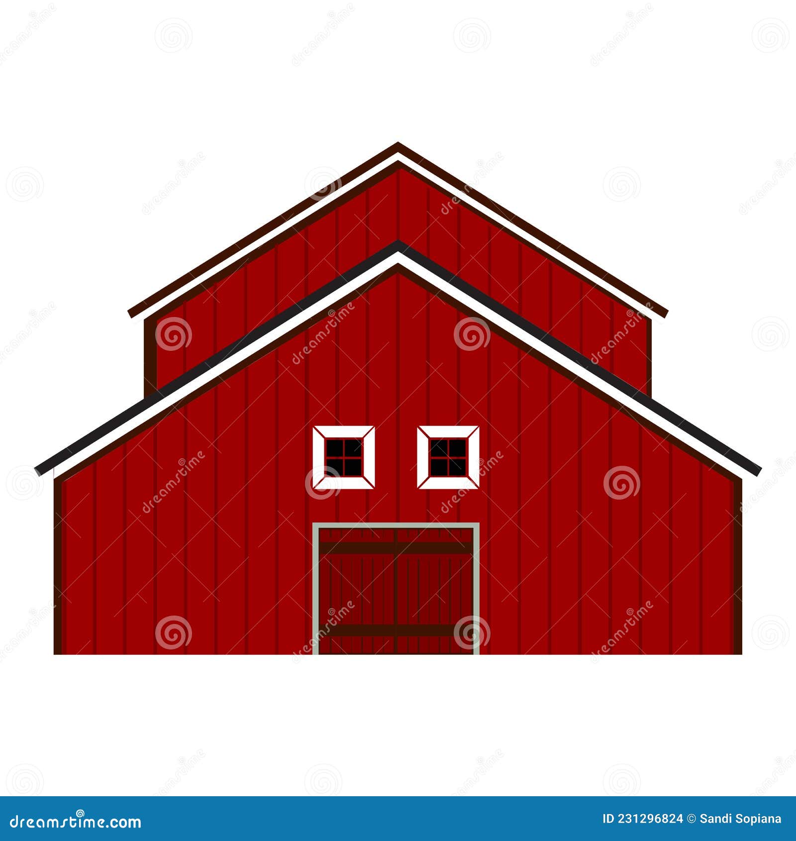 Red Barn House Illustration Vector on White Background Stock Vector ...