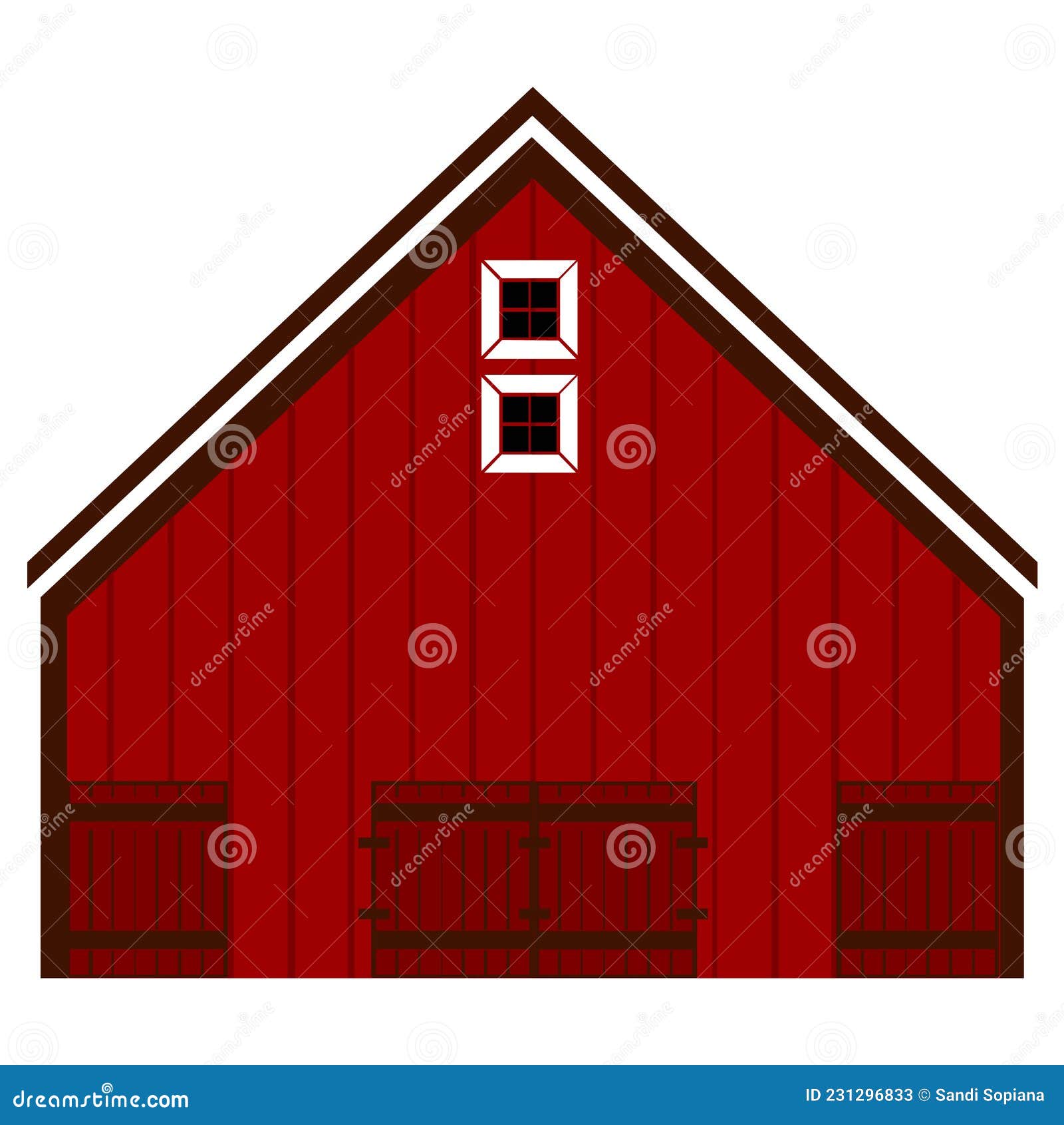 Red Barn House Illustration Vector on White Background Stock Vector ...