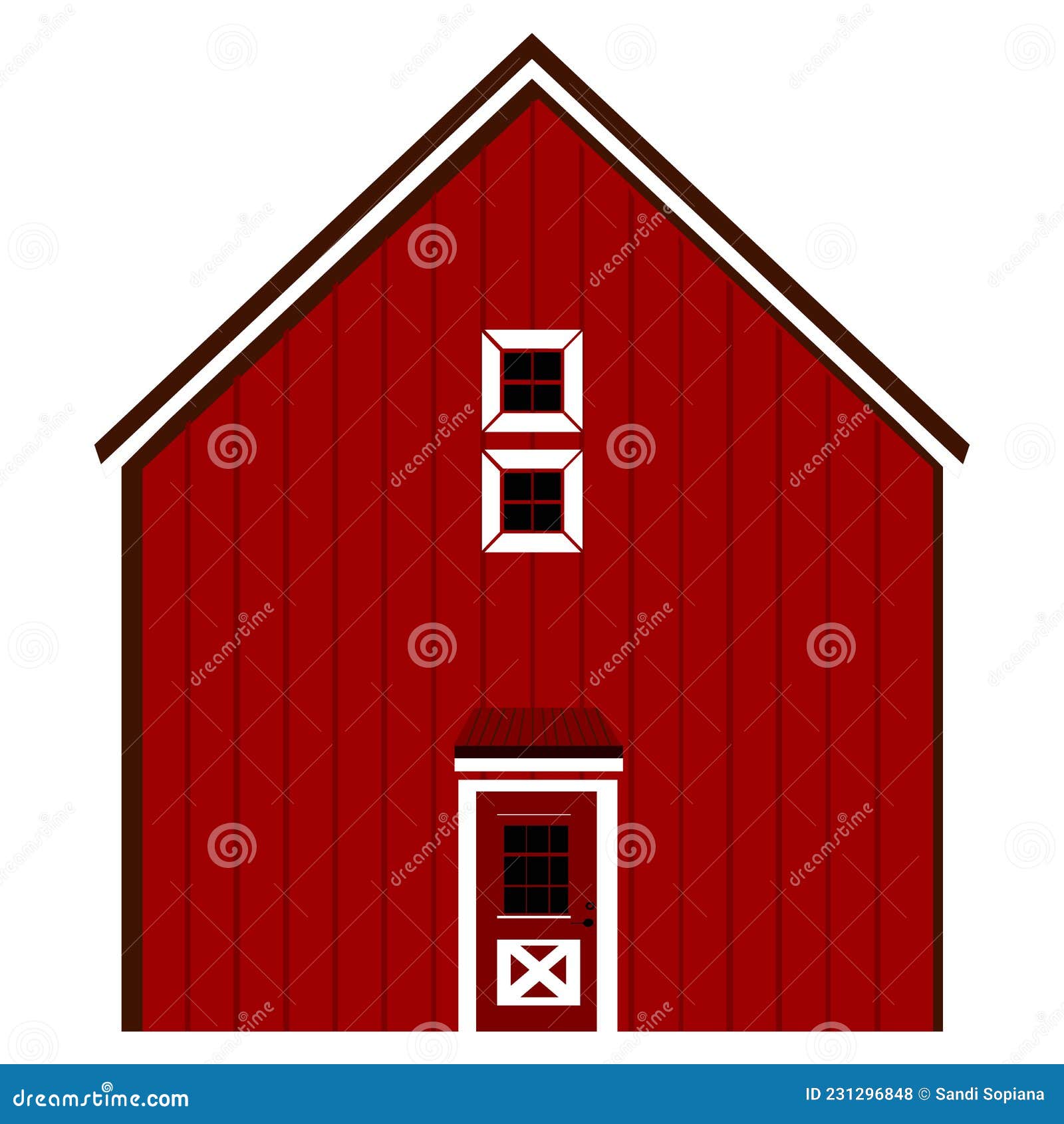 Red Barn House Illustration Vector on White Background Stock Vector ...