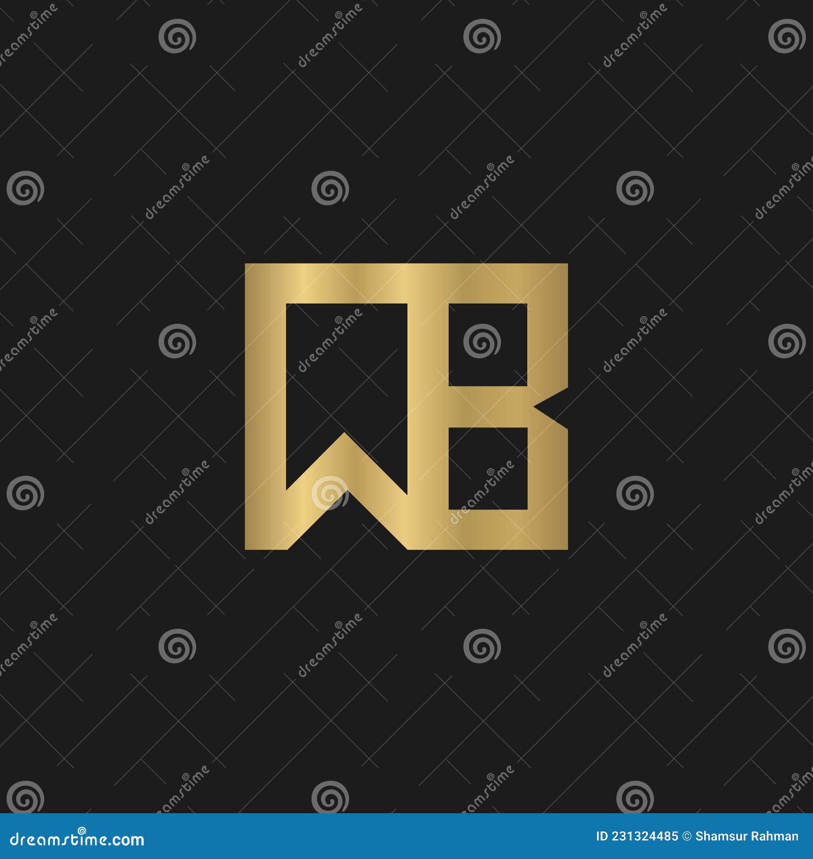 Alphabet Initials Logo BW, WB, W and B Stock Vector - Illustration of ...