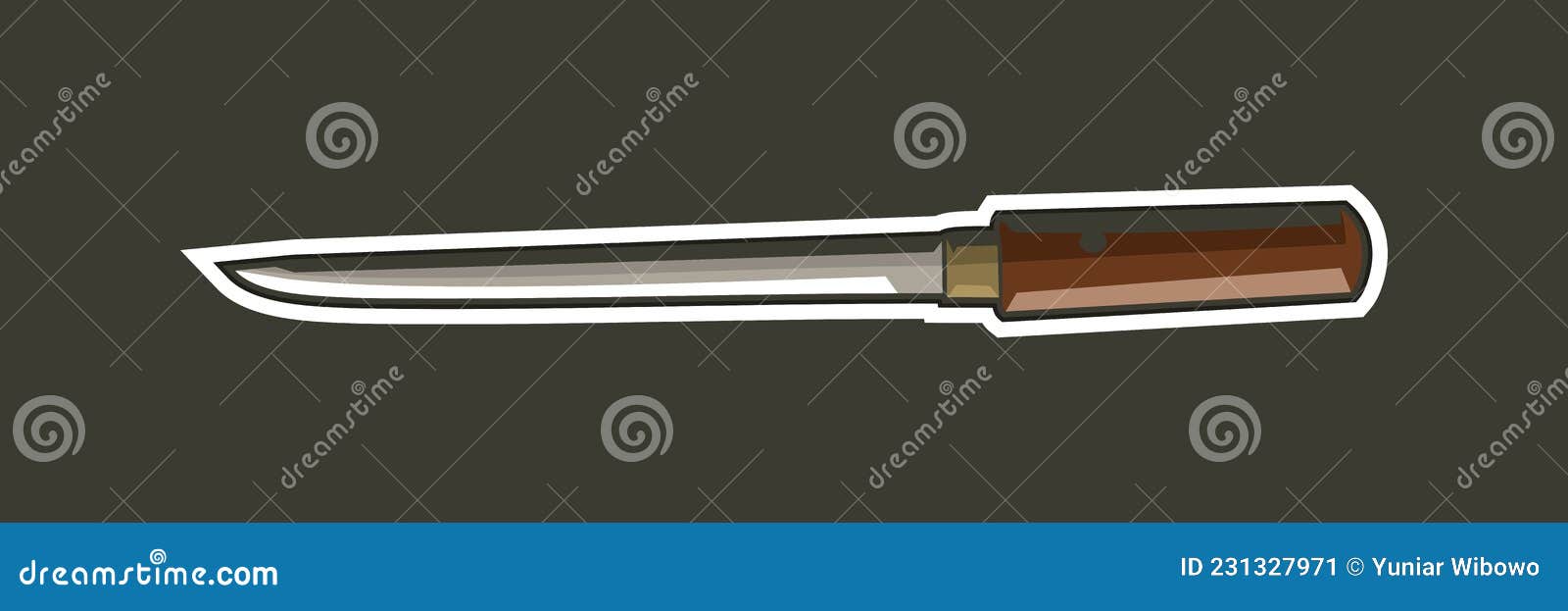 Japanese Famous Dagger Tanto Icon Vector Illustration. Stock Vector ...