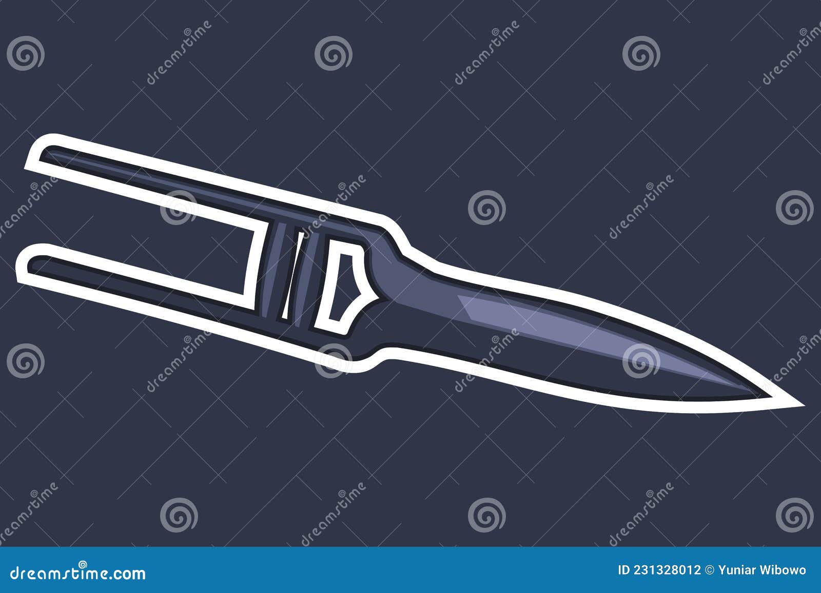 Indian Famous Weapon Katar Sword Icon Vector Illustration. Stock Vector ...