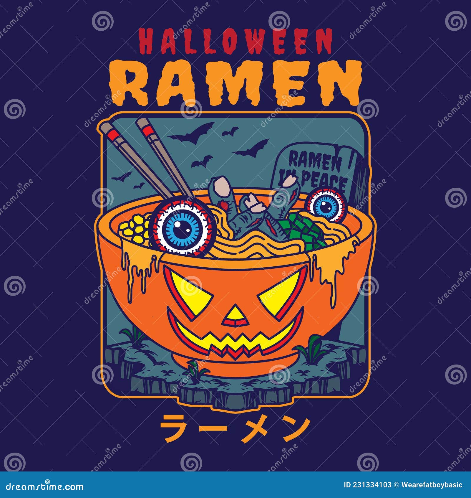 Red Evil Ramen Bakso And Meatball And Noodle Restaurant Bowl With Face ...