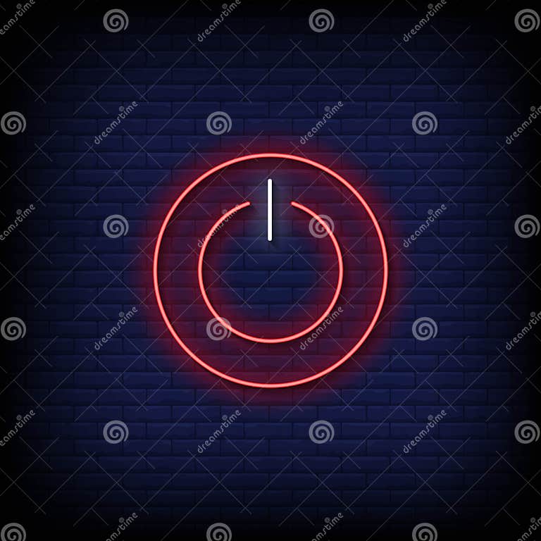 Start Power Button Neon Signs Style Text Vector Stock Vector ...