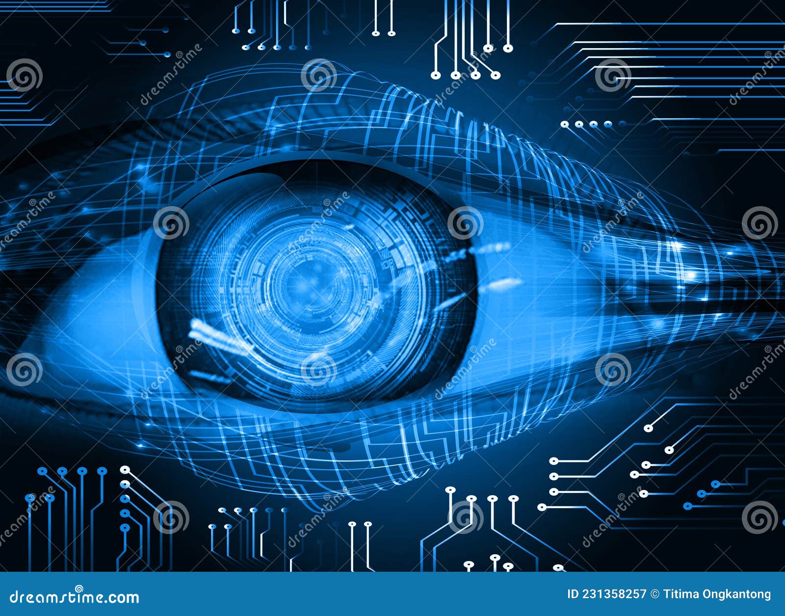 Eye Cyber Circuit Future Technology Concept Background Abstract Future ...
