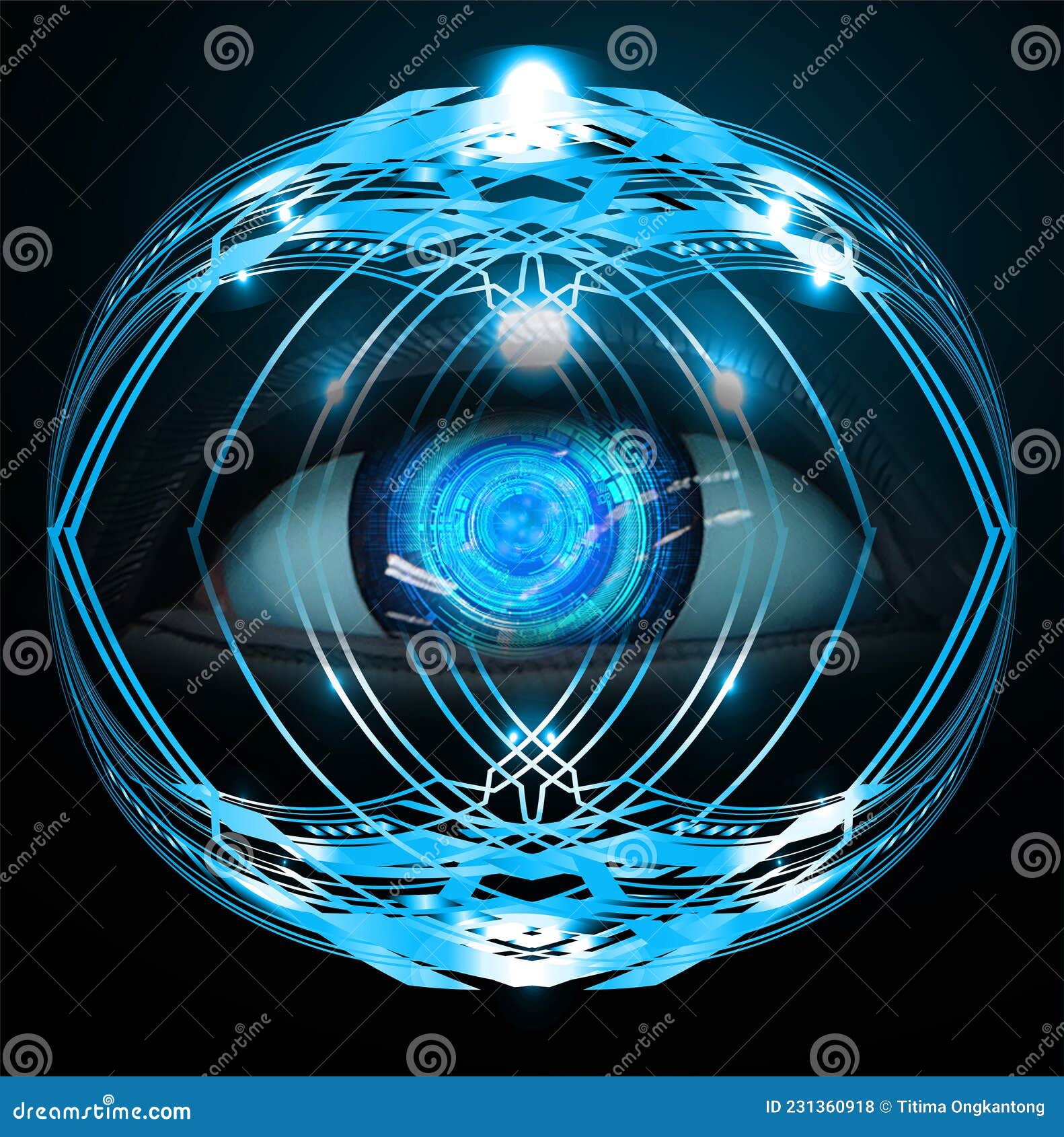 Eye Cyber Circuit Future Technology Concept Background Abstract Future ...