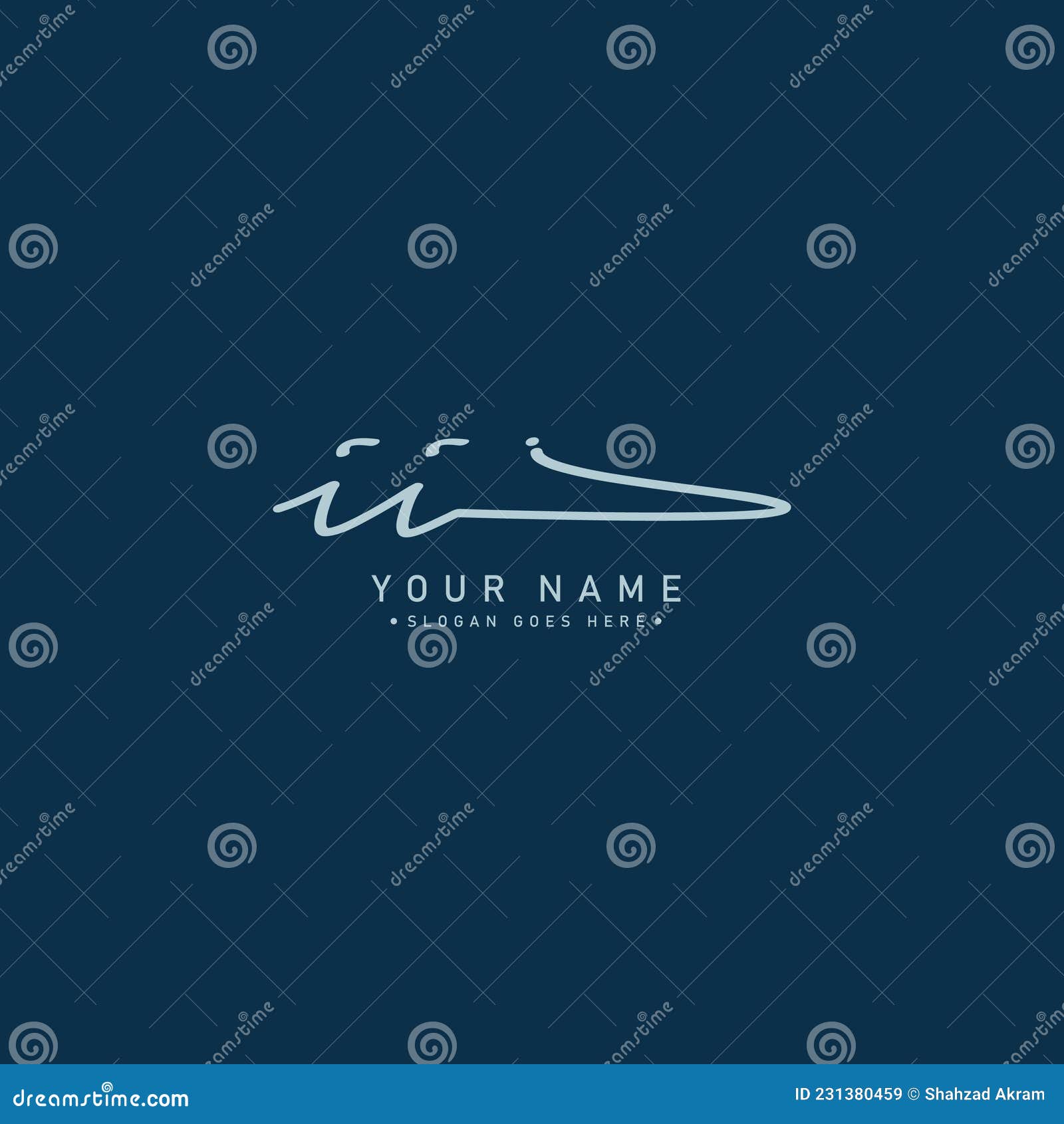 Initial Letter II Logo - Handwritten Signature Style Logo Stock Vector ...