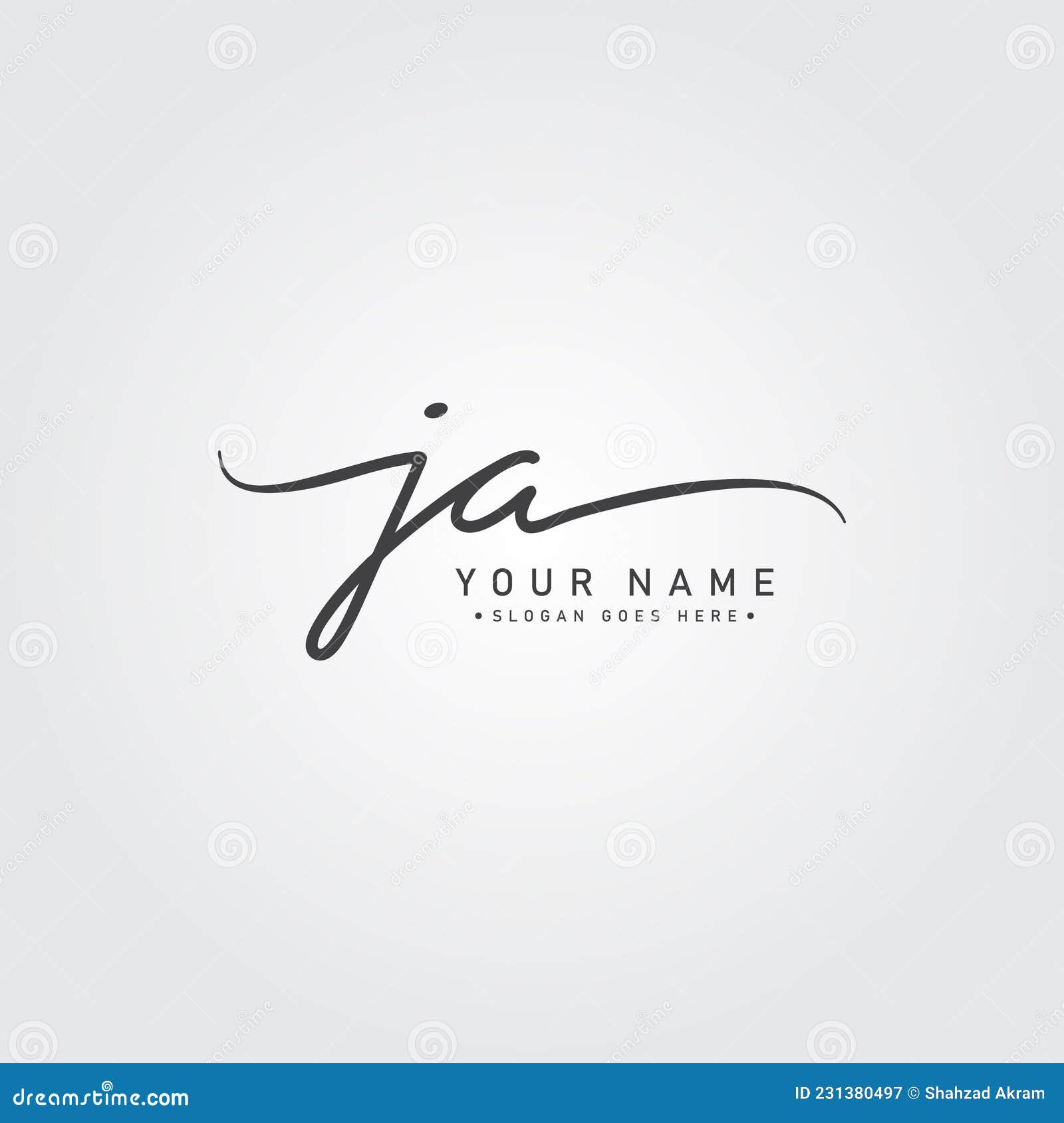 Initial Letter JA Logo - Hand Drawn Signature Style Logo Stock Vector ...