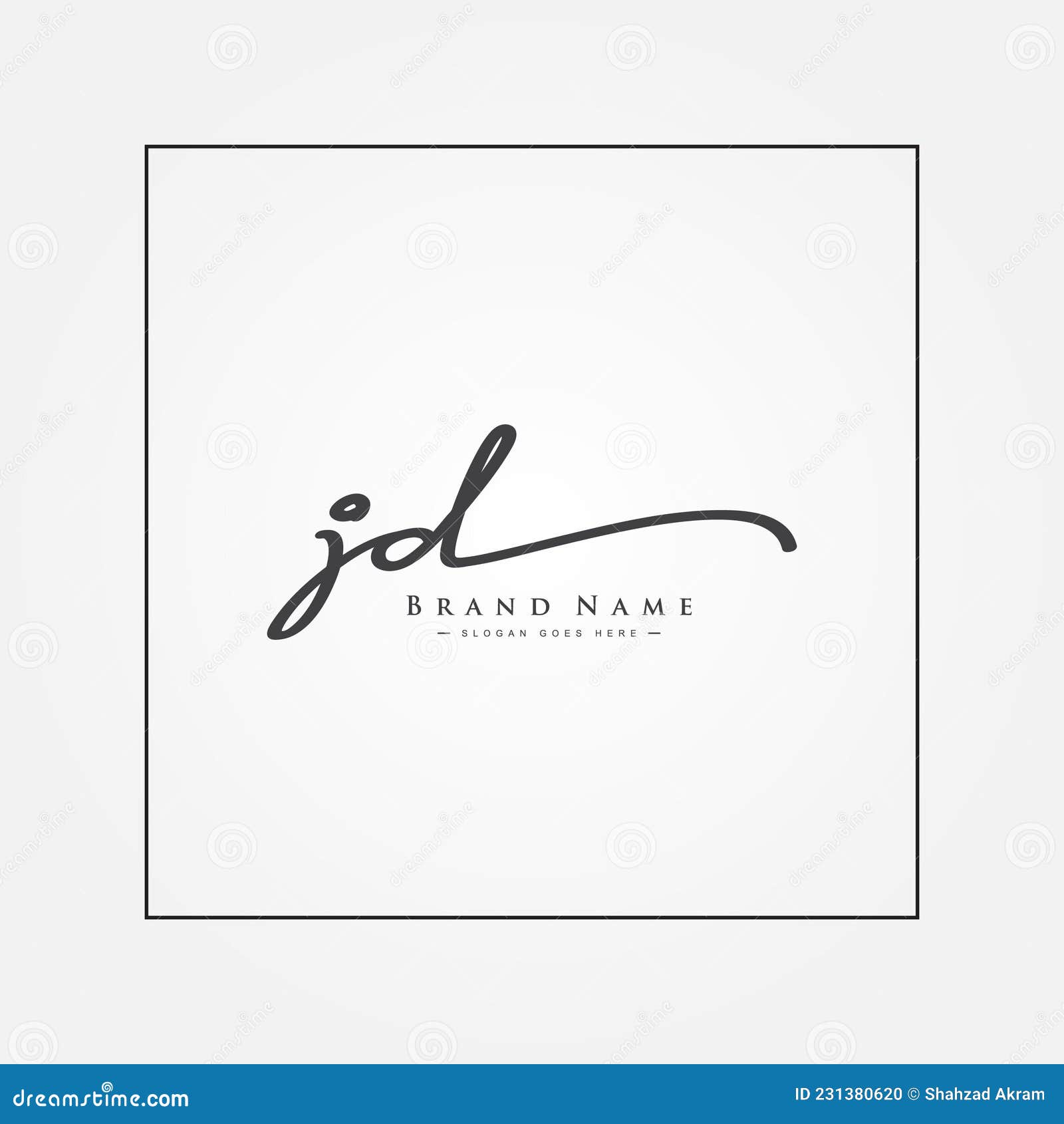 Initial Letter JD Logo - Hand Drawn Signature Style Logo Stock Vector ...