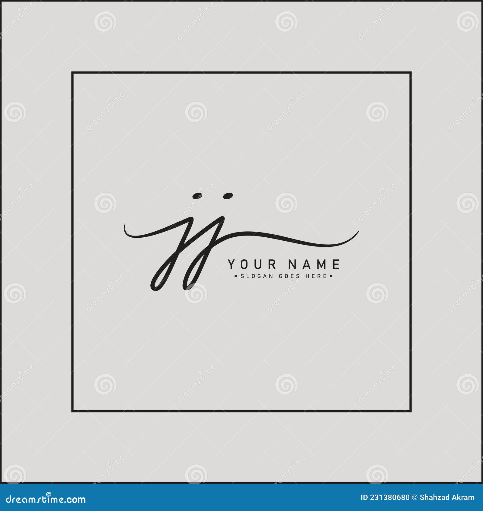 Initial Letter JJ Logo - Handwritten Signature Style Logo Vector ...