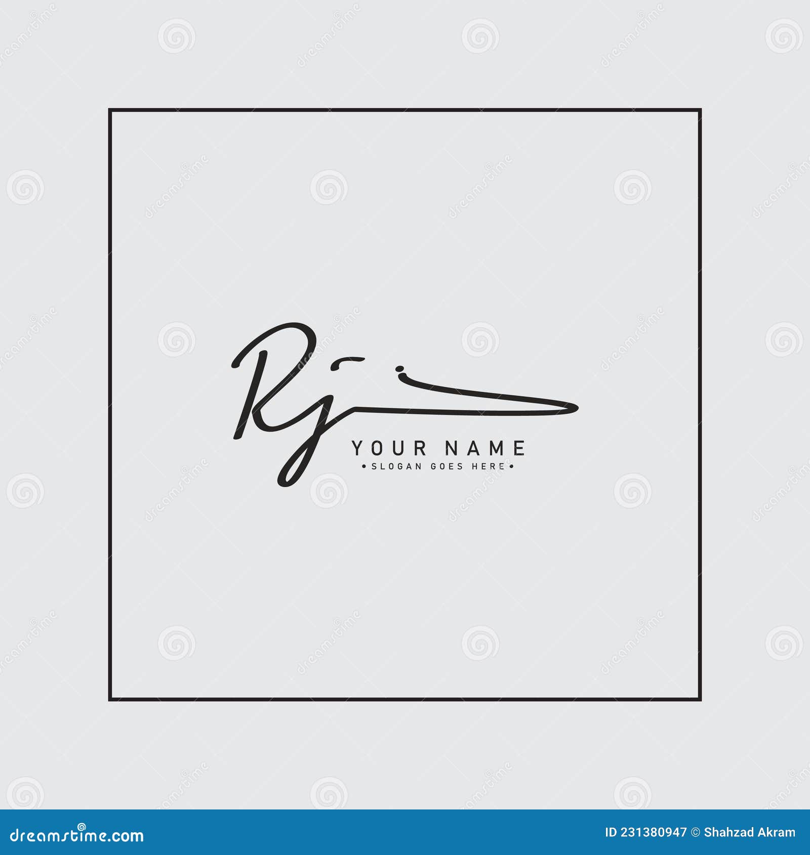 Initial Letter RJ Logo - Hand Drawn Signature Logo Stock Vector ...