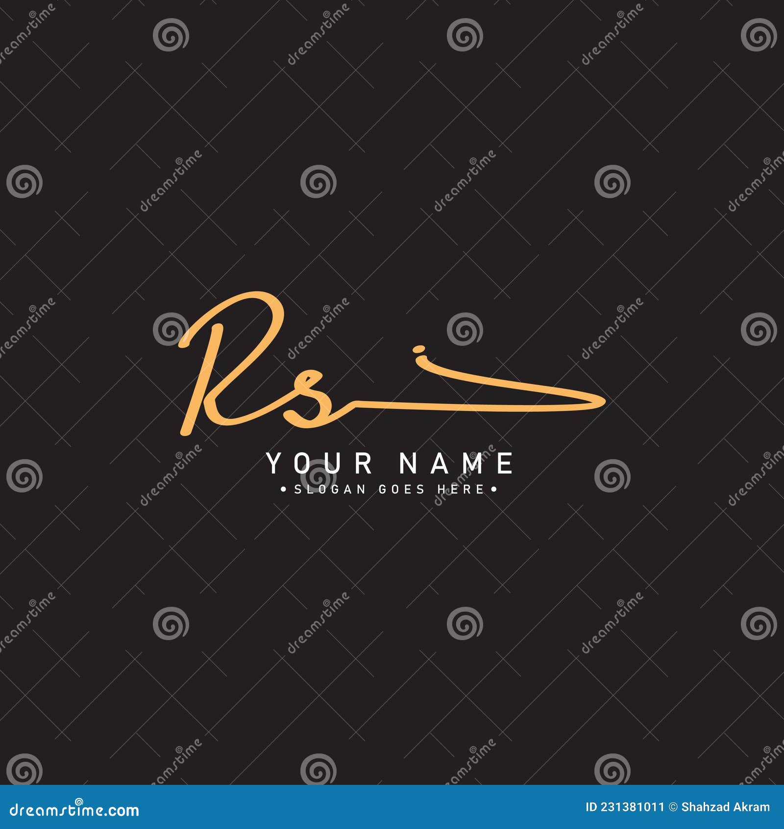 Initial Letter RS Logo - Handwritten Signature Logo Stock Vector ...