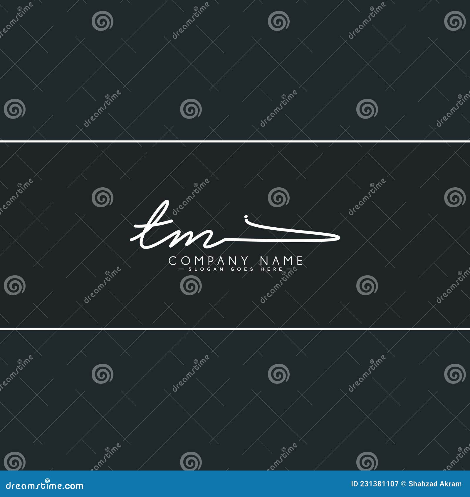Initial Letter TM Logo - Hand Drawn Signature Style Logo Stock Vector ...
